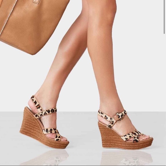 UGG | Shoes | Ugg Calf Hair Giraffe Leopard Jazmine Sandal Wedge Heels ...